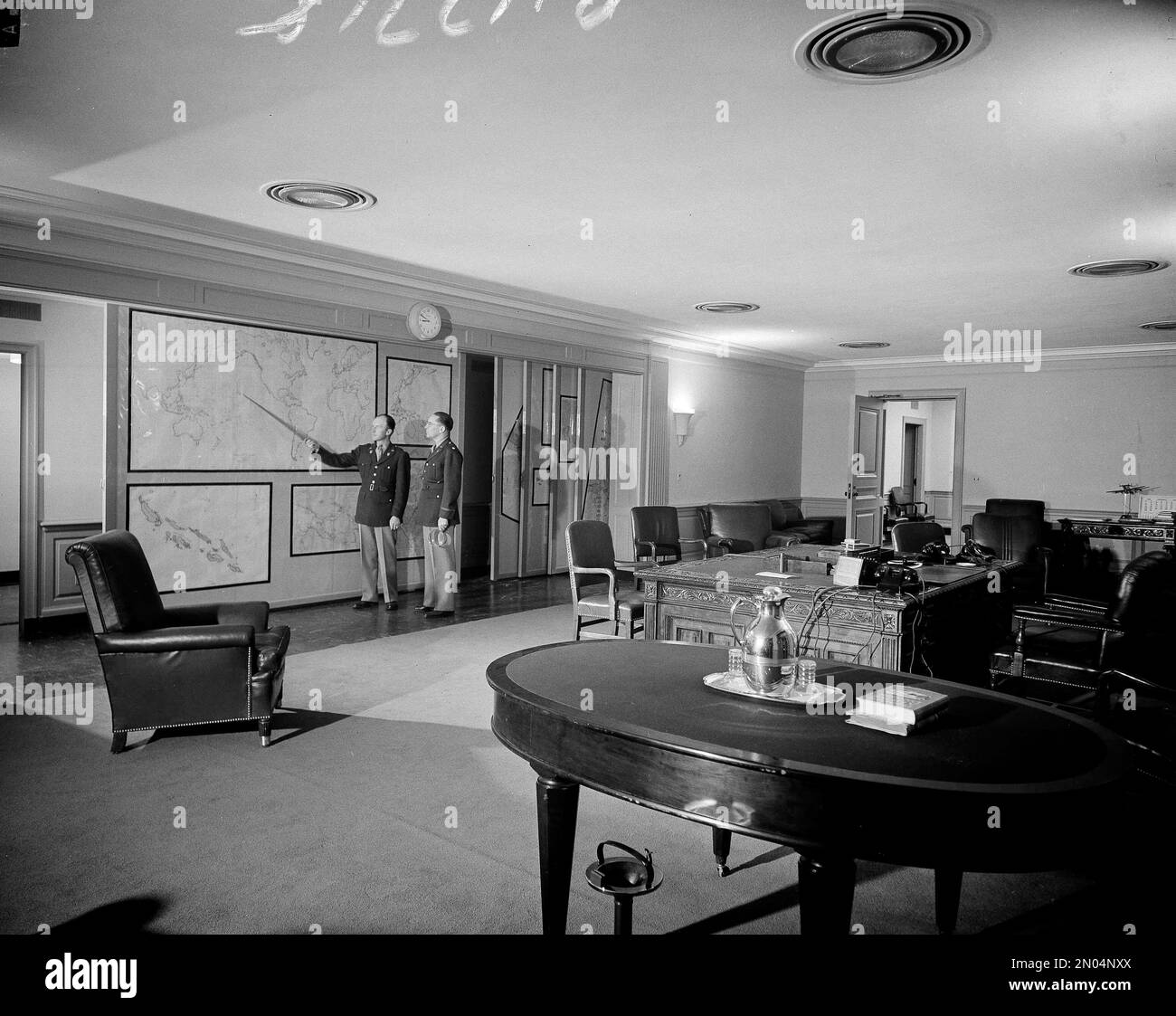 This is a general view inside the new office of Secretary of War Henry ...