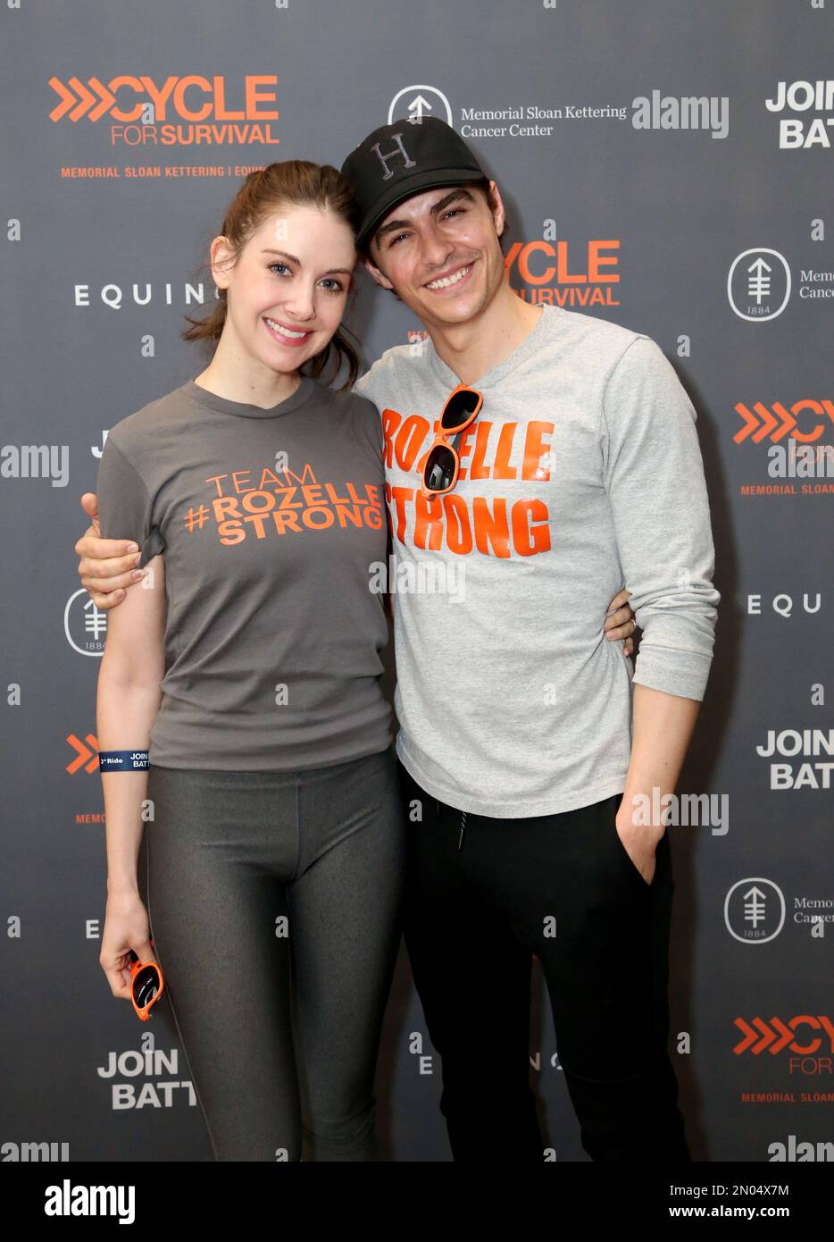 IMAGE DISTRIBUTED FOR CYCLE FOR SURVIVAL - Alison Brie and Dave Franco show their support for ...