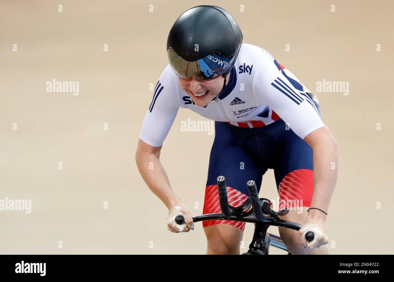 Britain's Laura Trott rides in the Women's Omnium 500 meters time trial at the World Track ...