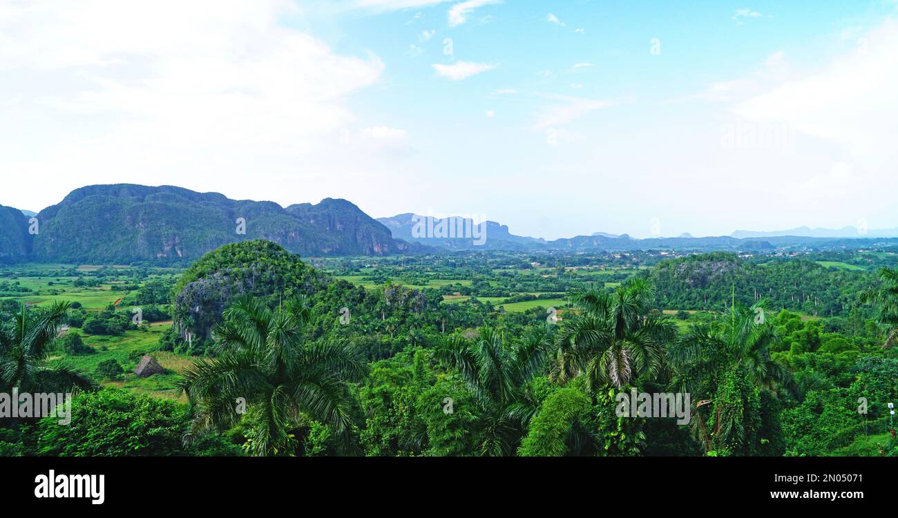 natural landscape and Mural in the Valley of Viñales in the Republic of ...
