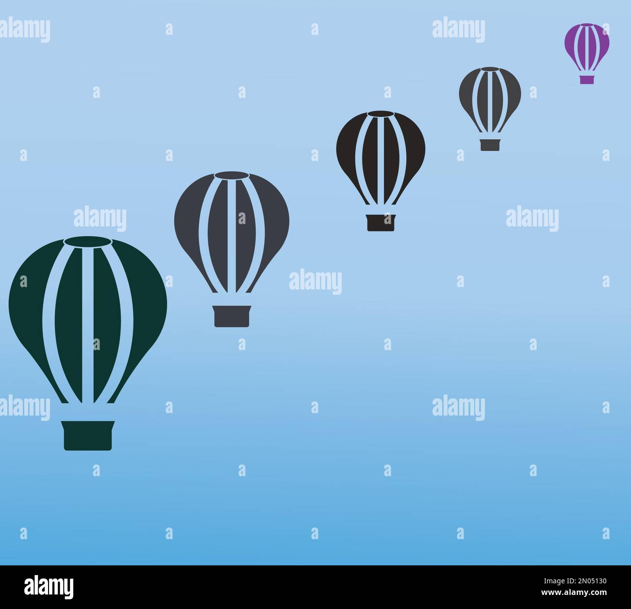 Hot air balloon icon, modern minimal flat design style symbol. Vector ...