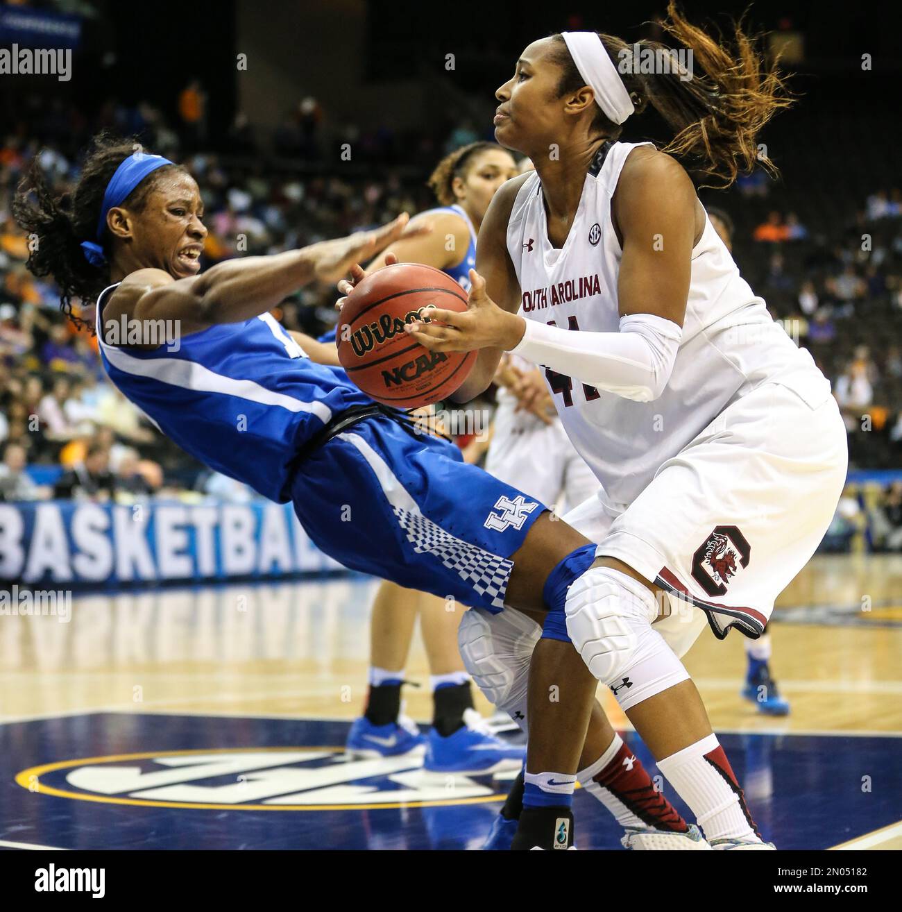 South Carolina center Alaina Coates (41) looks to shoot the ball after ...