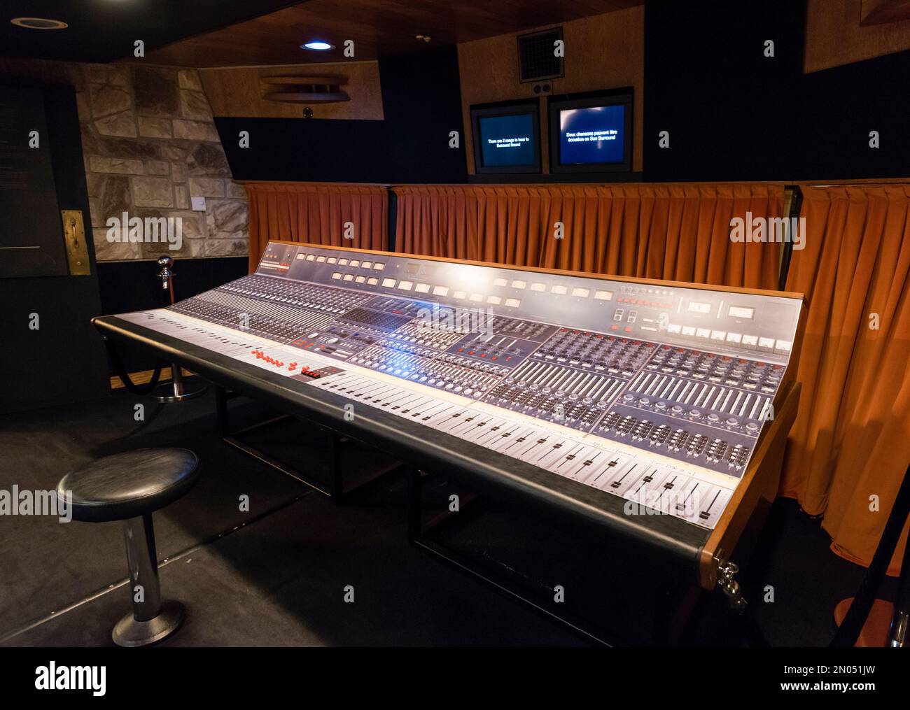 Vintage audio recording equipment exhibited at the Mountain View Studio ...
