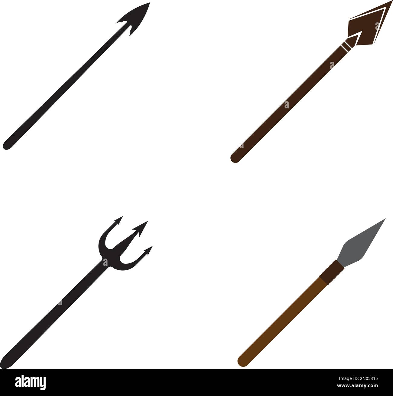 Spear icon illustration isolated on white background sign symbol. Spear ...