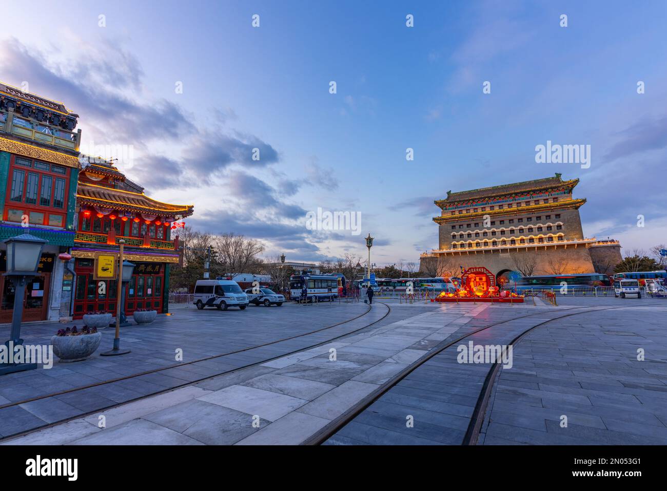 Beijing qianmen qianmen embrasured watchtower Stock Photo - Alamy
