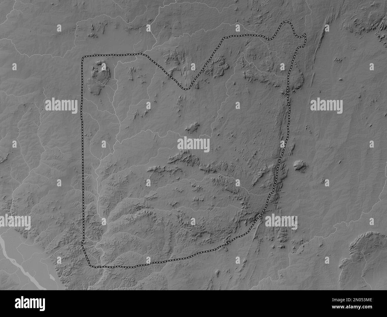 Federal Capital Territory, state of Nigeria. Grayscale elevation map ...