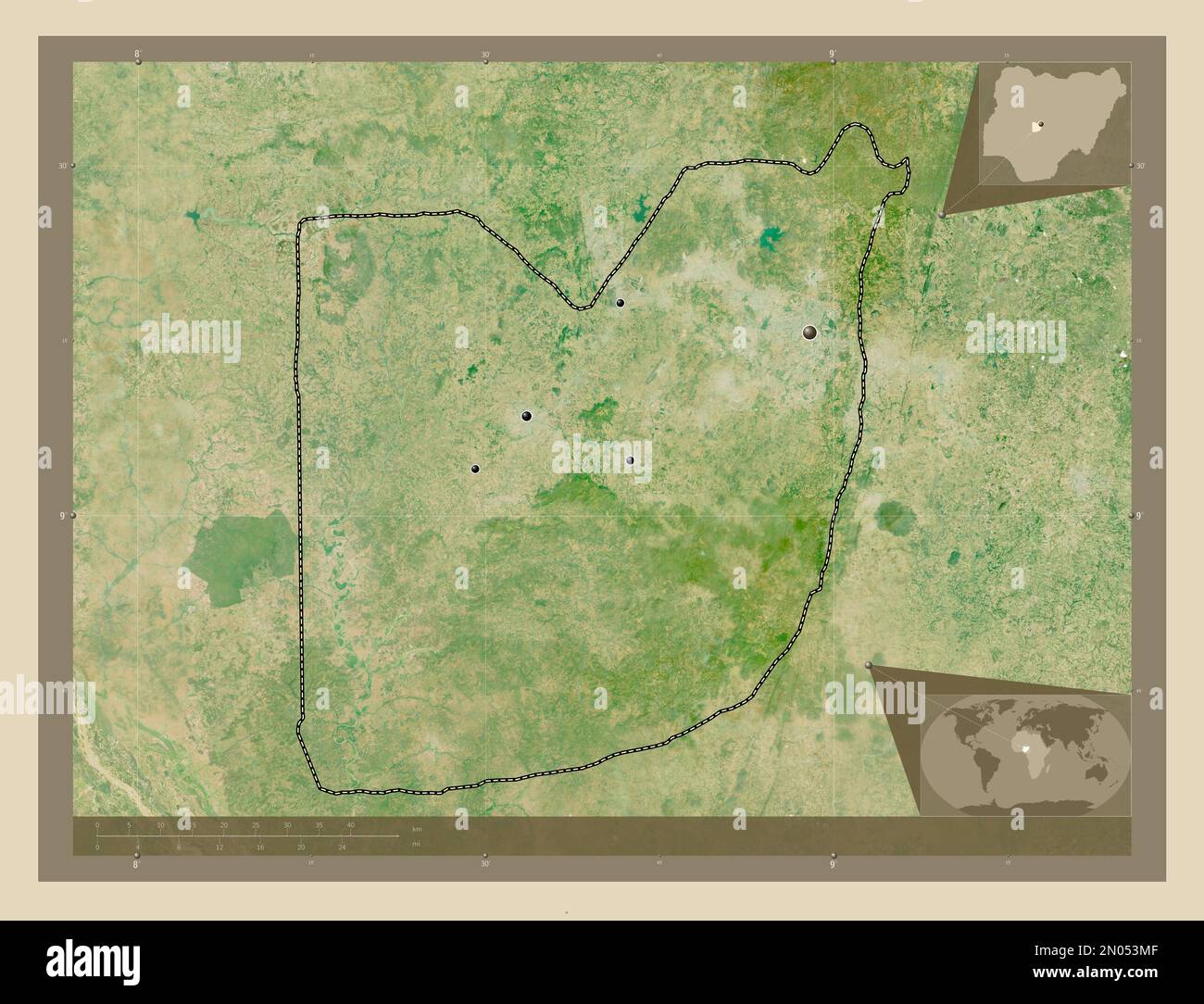 Federal Capital Territory, state of Nigeria. High resolution satellite ...