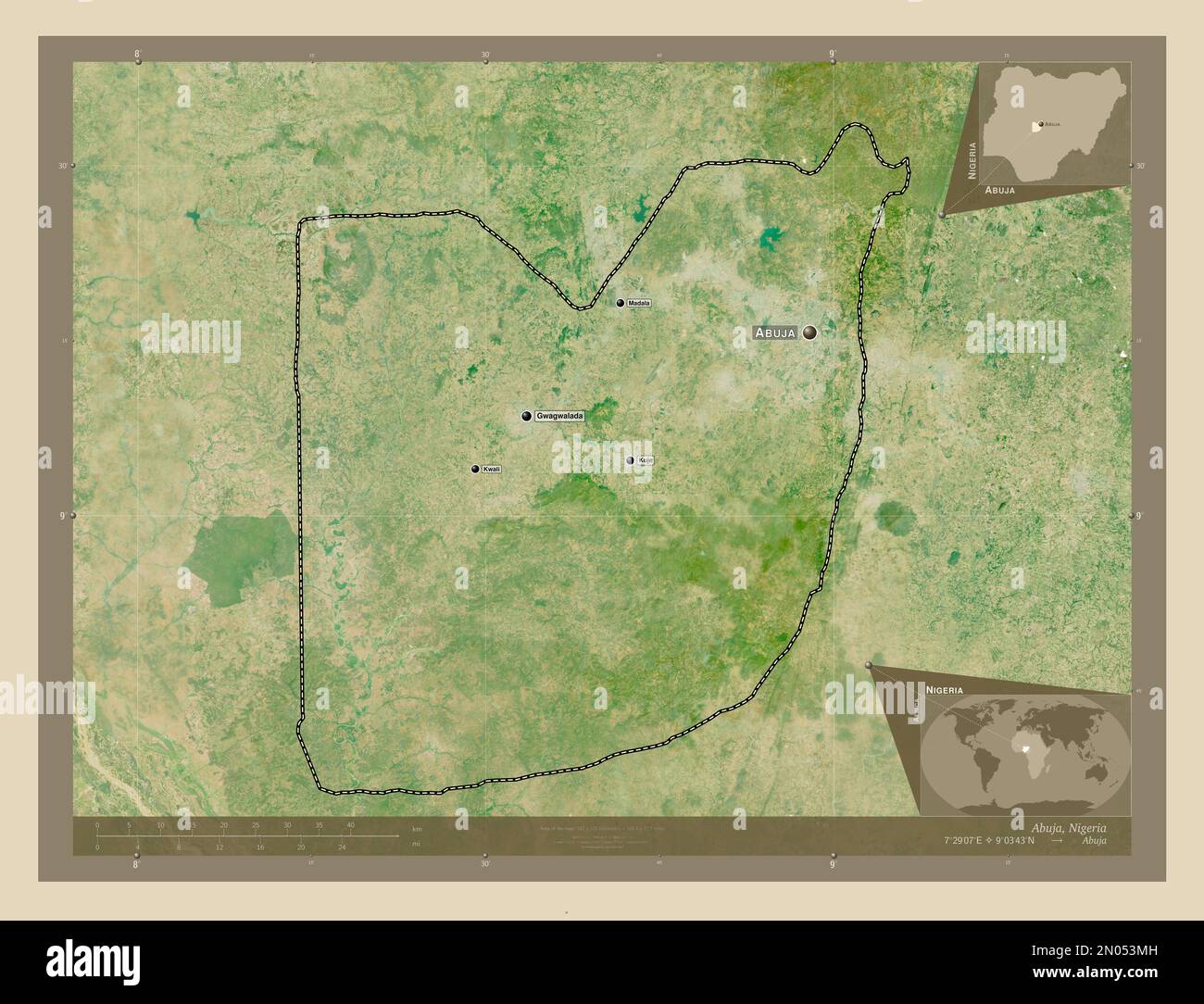 Federal Capital Territory, state of Nigeria. High resolution satellite ...
