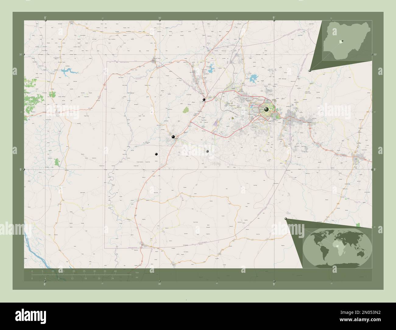 Federal Capital Territory, state of Nigeria. Open Street Map. Locations ...