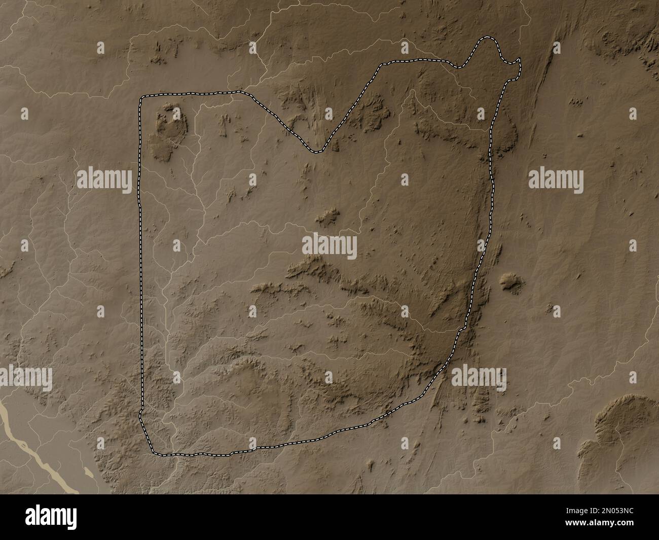 Federal Capital Territory, state of Nigeria. Elevation map colored in ...