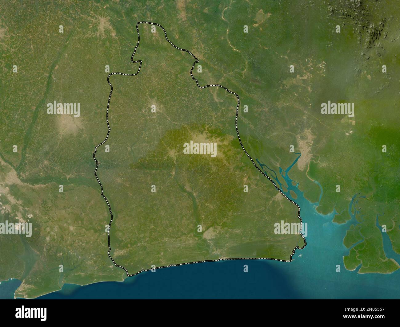 Akwa Ibom, state of Nigeria. Low resolution satellite map Stock Photo ...