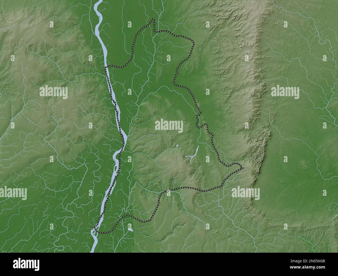 Anambra, state of Nigeria. Elevation map colored in wiki style with ...