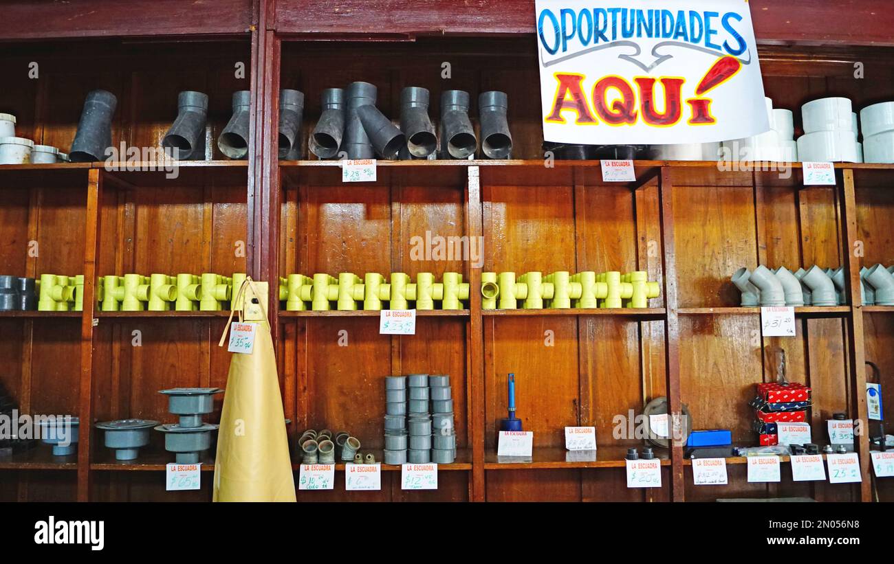 Typical shop in a street of Cienfuegos in the Republic of Cuba ...