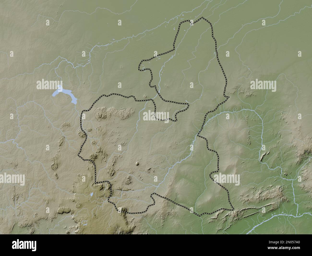 Bauchi, state of Nigeria. Elevation map colored in wiki style with ...