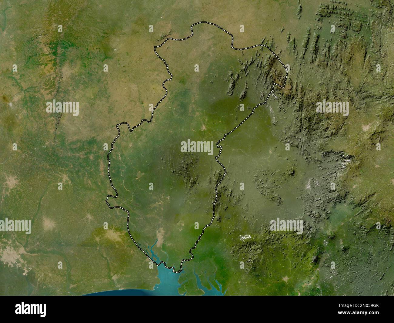 Cross River, state of Nigeria. Low resolution satellite map Stock Photo ...