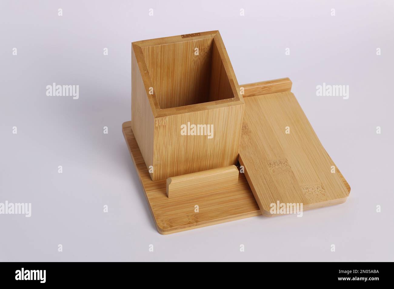 wooden Paper Junkie Bamboo Wood Desk Organizer mockup image and mobile ...