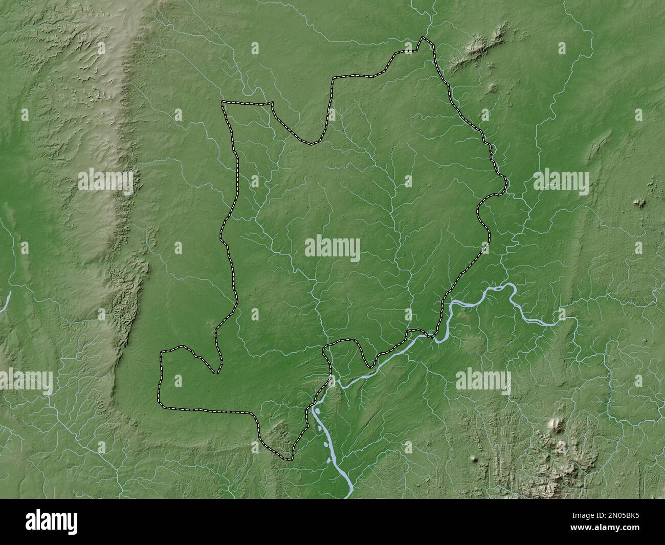 Ebonyi, state of Nigeria. Elevation map colored in wiki style with ...