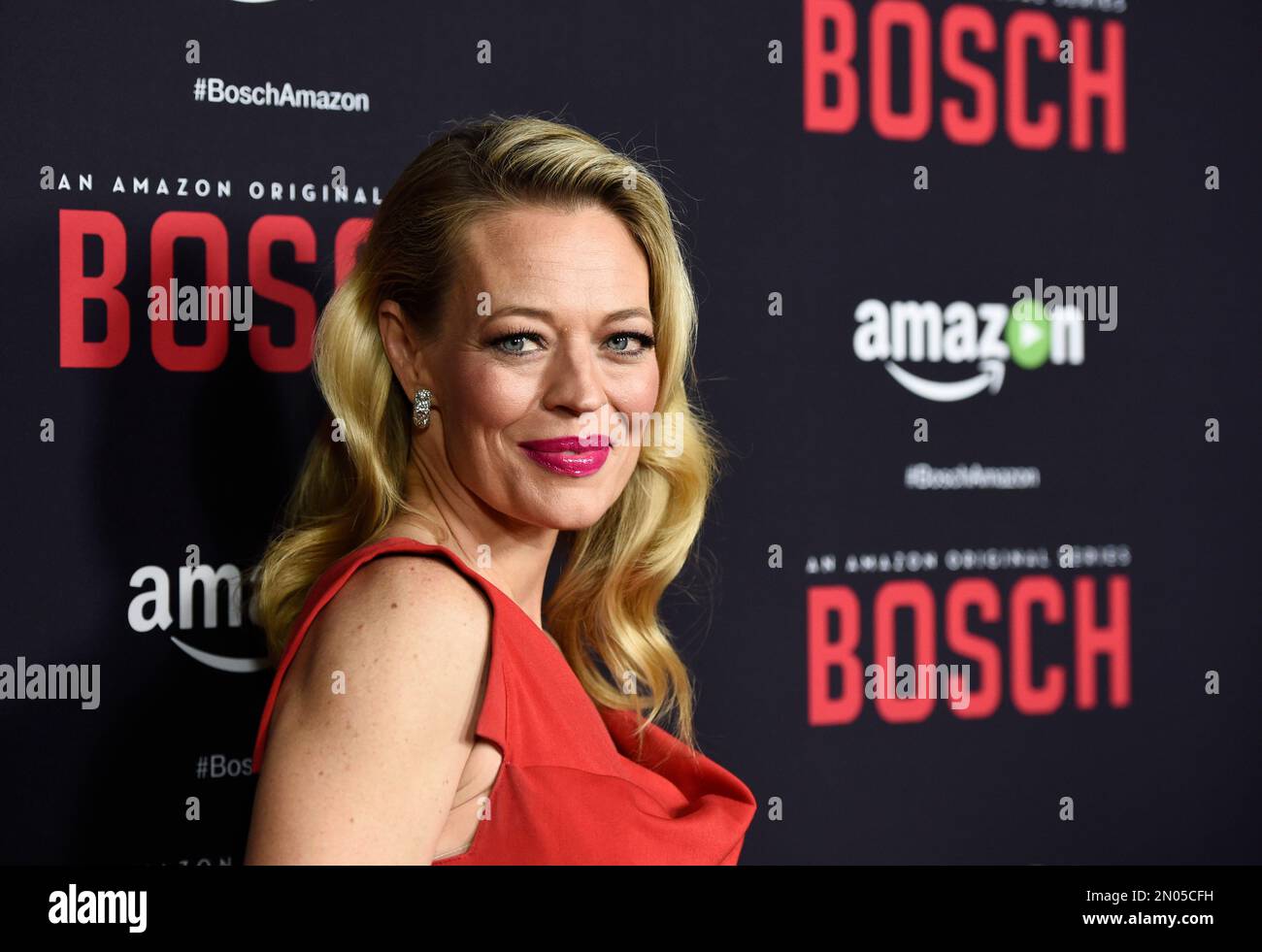 Jeri Ryan, a cast member in "Bosch," poses at the season two premiere ...