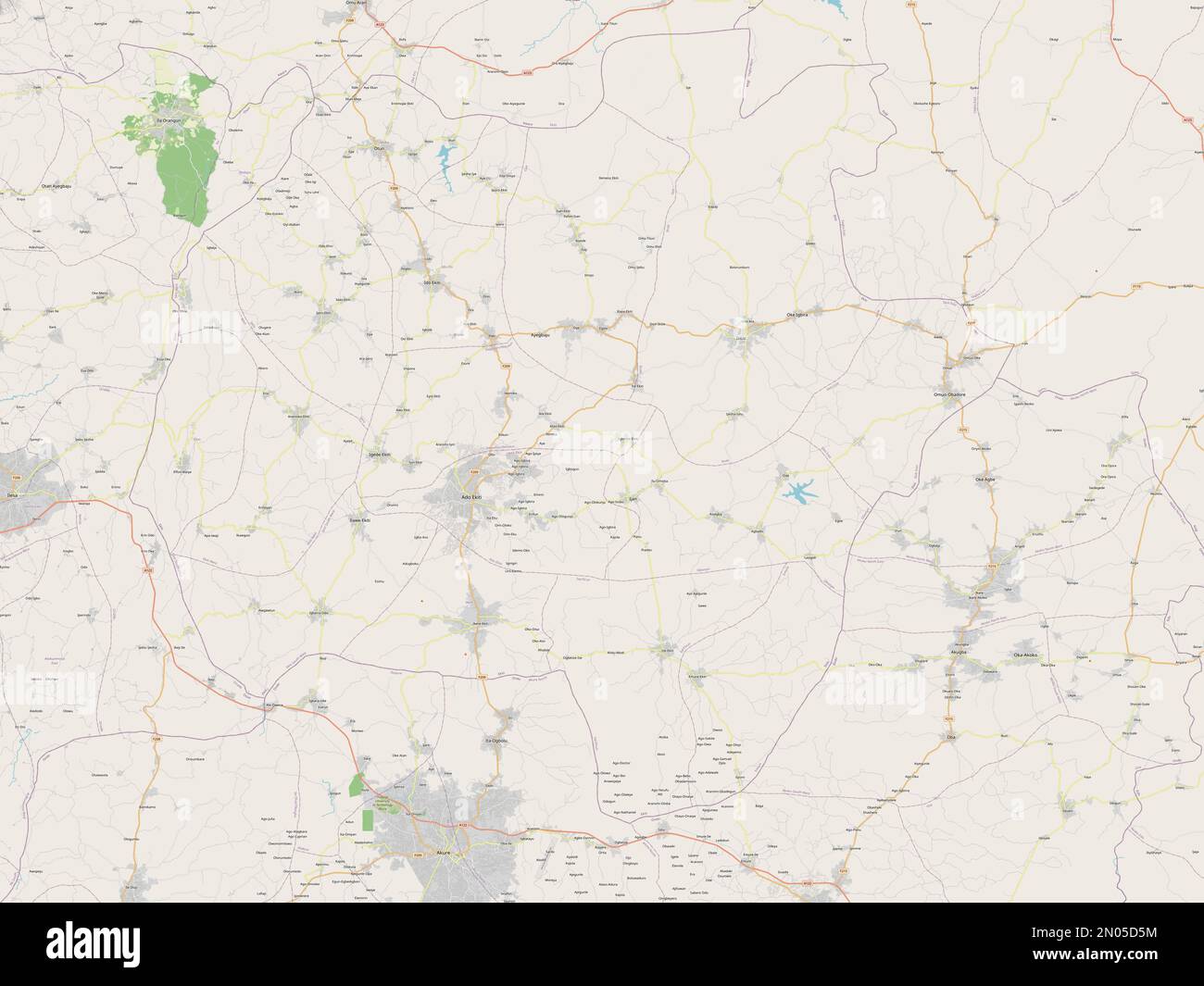 Ekiti, state of Nigeria. Open Street Map Stock Photo - Alamy