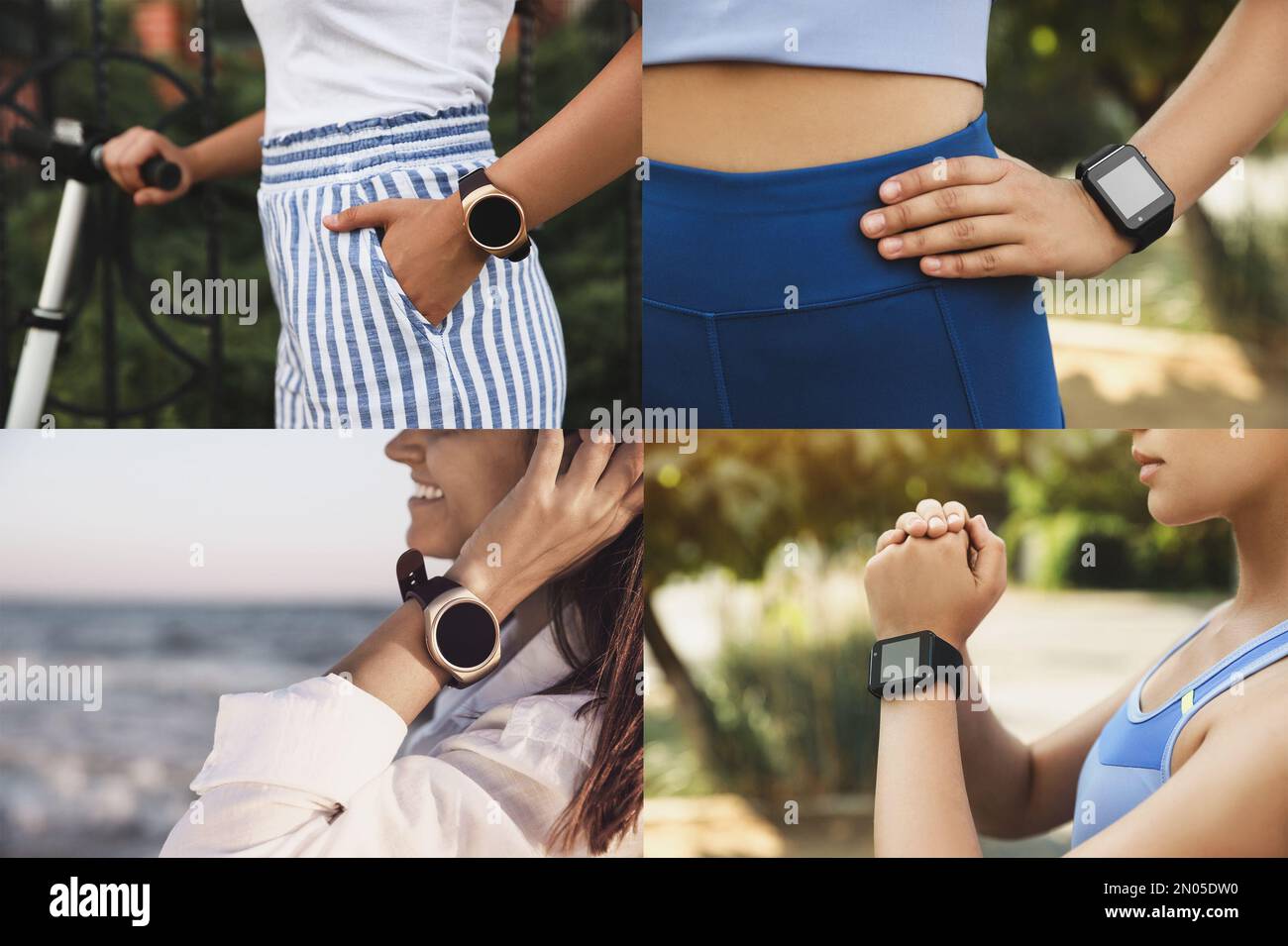 Group people using smartwatch hi-res stock photography and images - Alamy