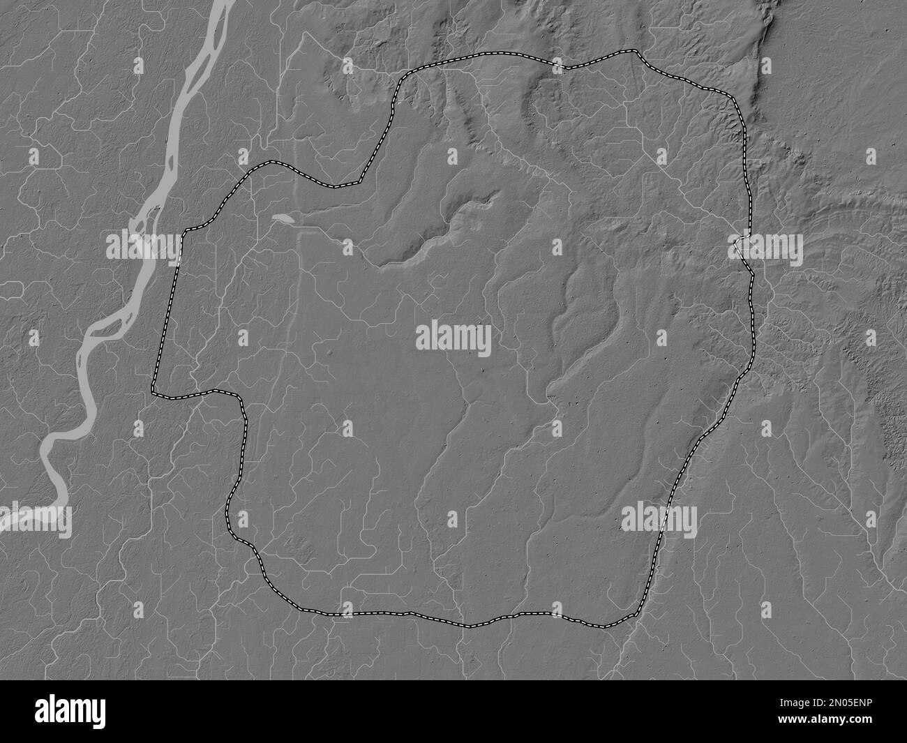 Imo, state of Nigeria. Bilevel elevation map with lakes and rivers ...