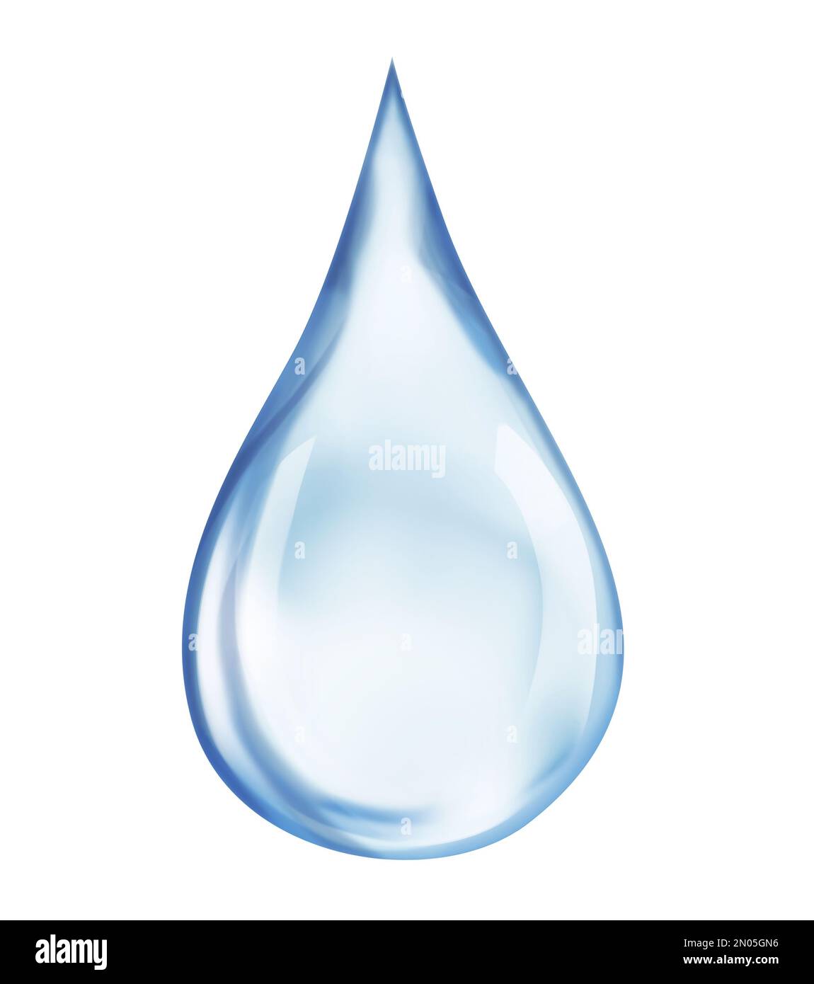 Blue water drop illustration on white background Stock Photo - Alamy