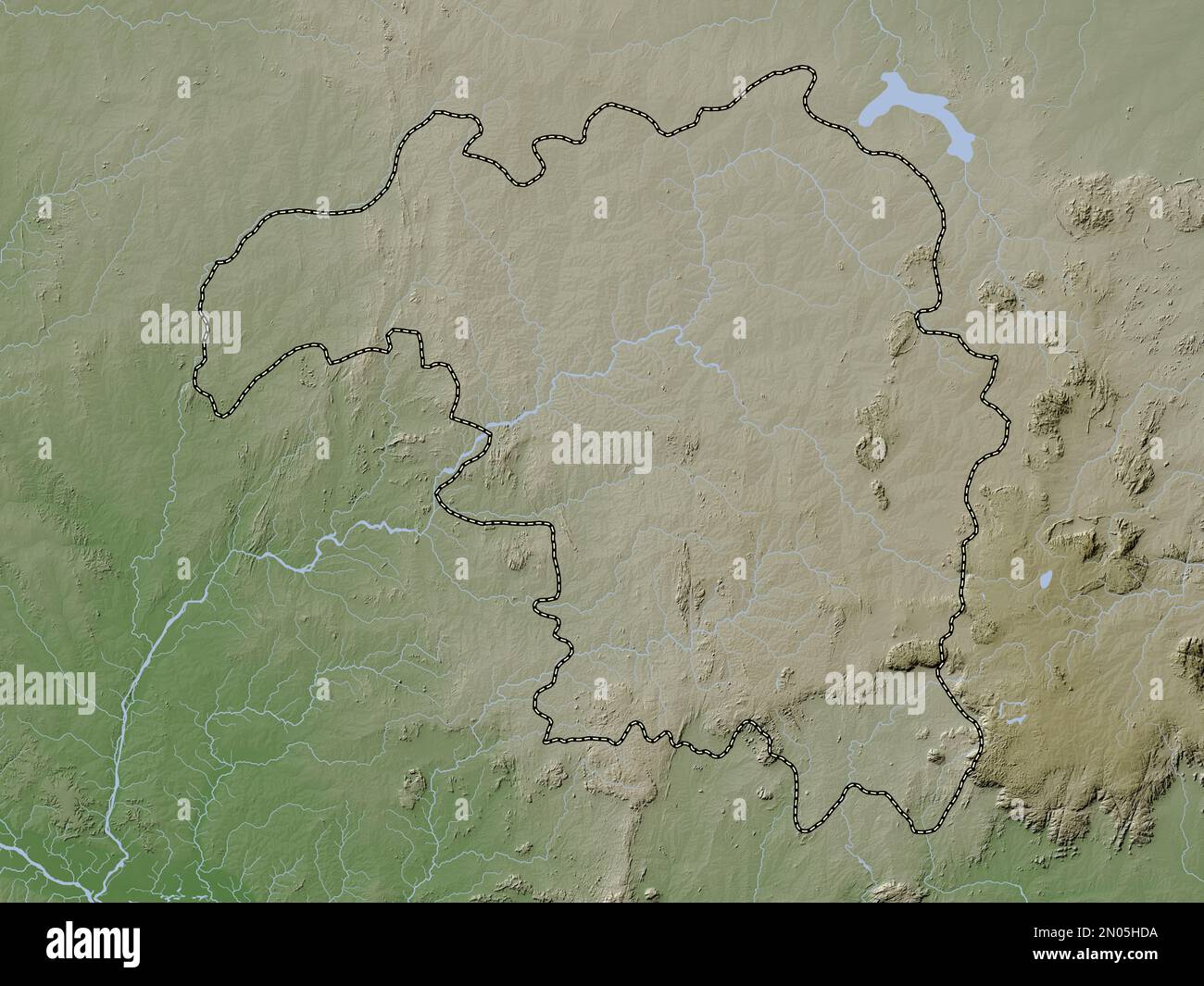 Kaduna, state of Nigeria. Elevation map colored in wiki style with ...