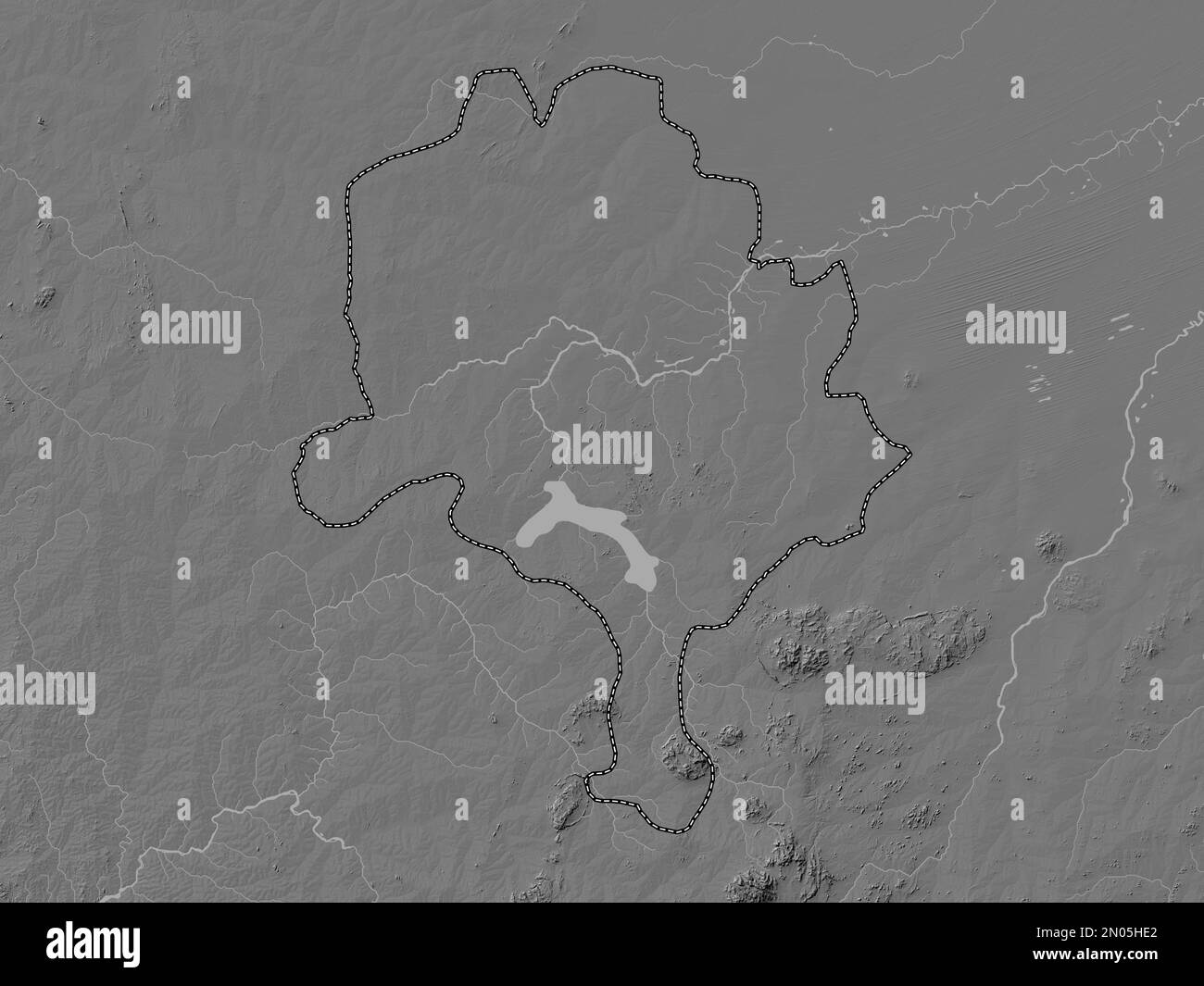 Kano, state of Nigeria. Bilevel elevation map with lakes and rivers ...