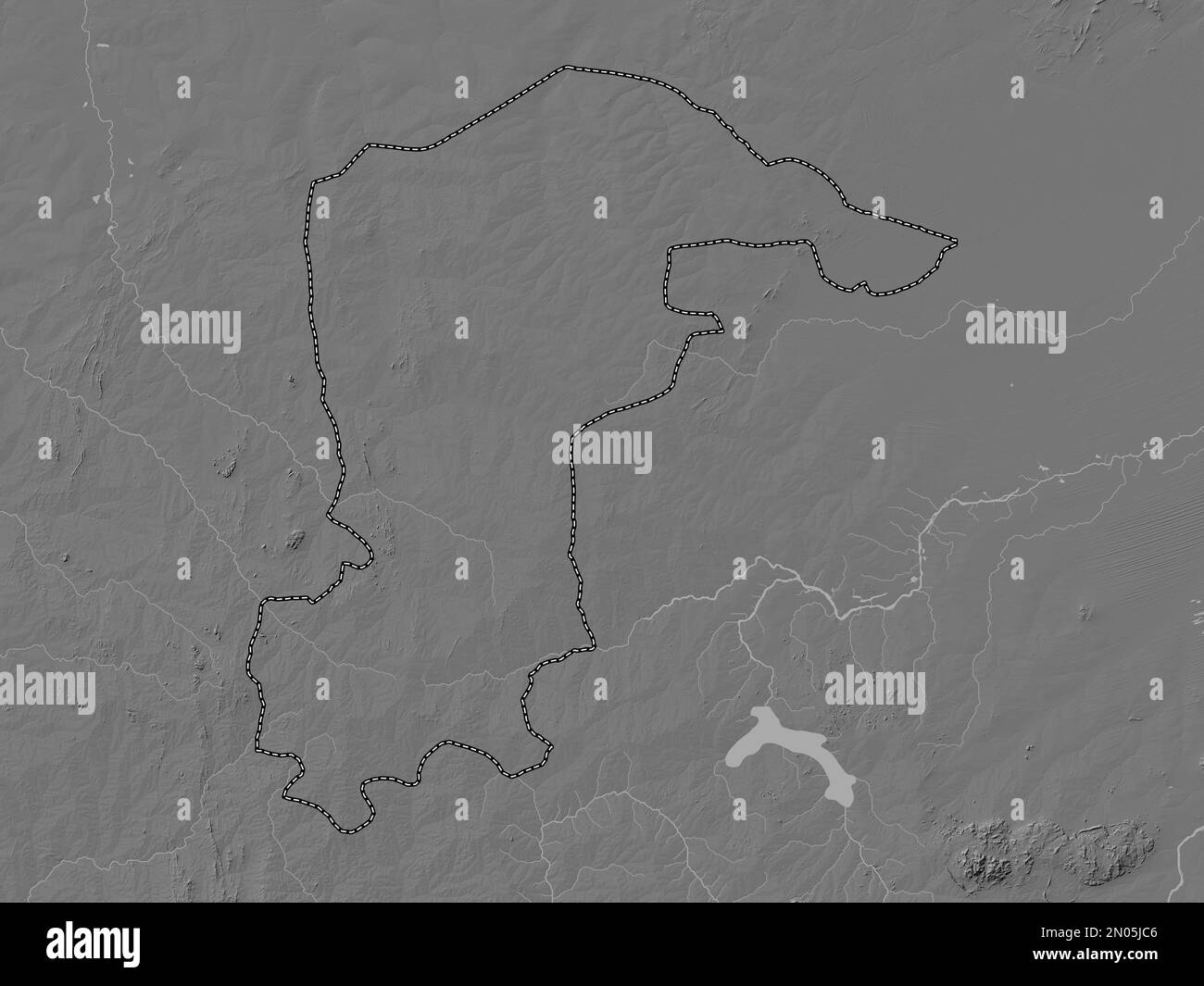 Katsina, state of Nigeria. Bilevel elevation map with lakes and rivers ...