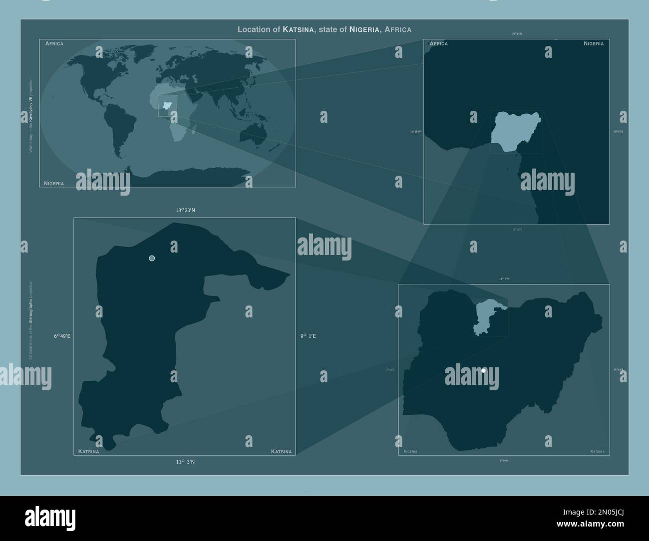 Katsina, state of Nigeria. Diagram showing the location of the region ...