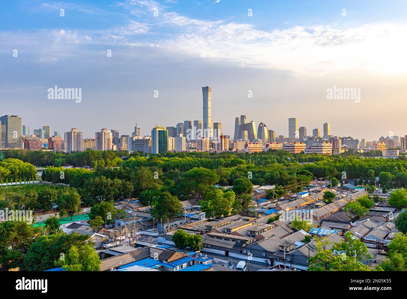Traditional buildings and modern skyscrapers in beijing hi-res stock ...