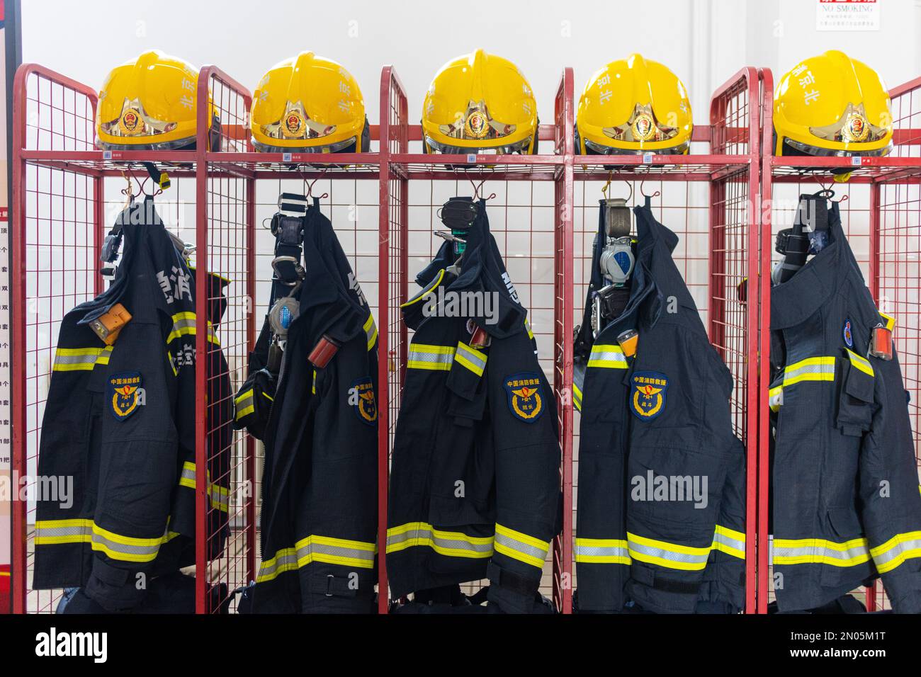 Firefighters and equipment Stock Photo - Alamy