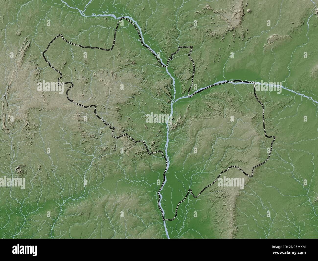 Kogi, state of Nigeria. Elevation map colored in wiki style with lakes ...