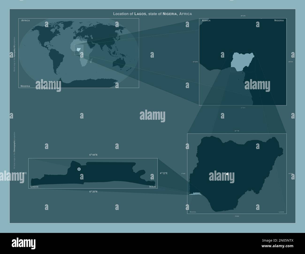 Lagos, state of Nigeria. Diagram showing the location of the region on ...