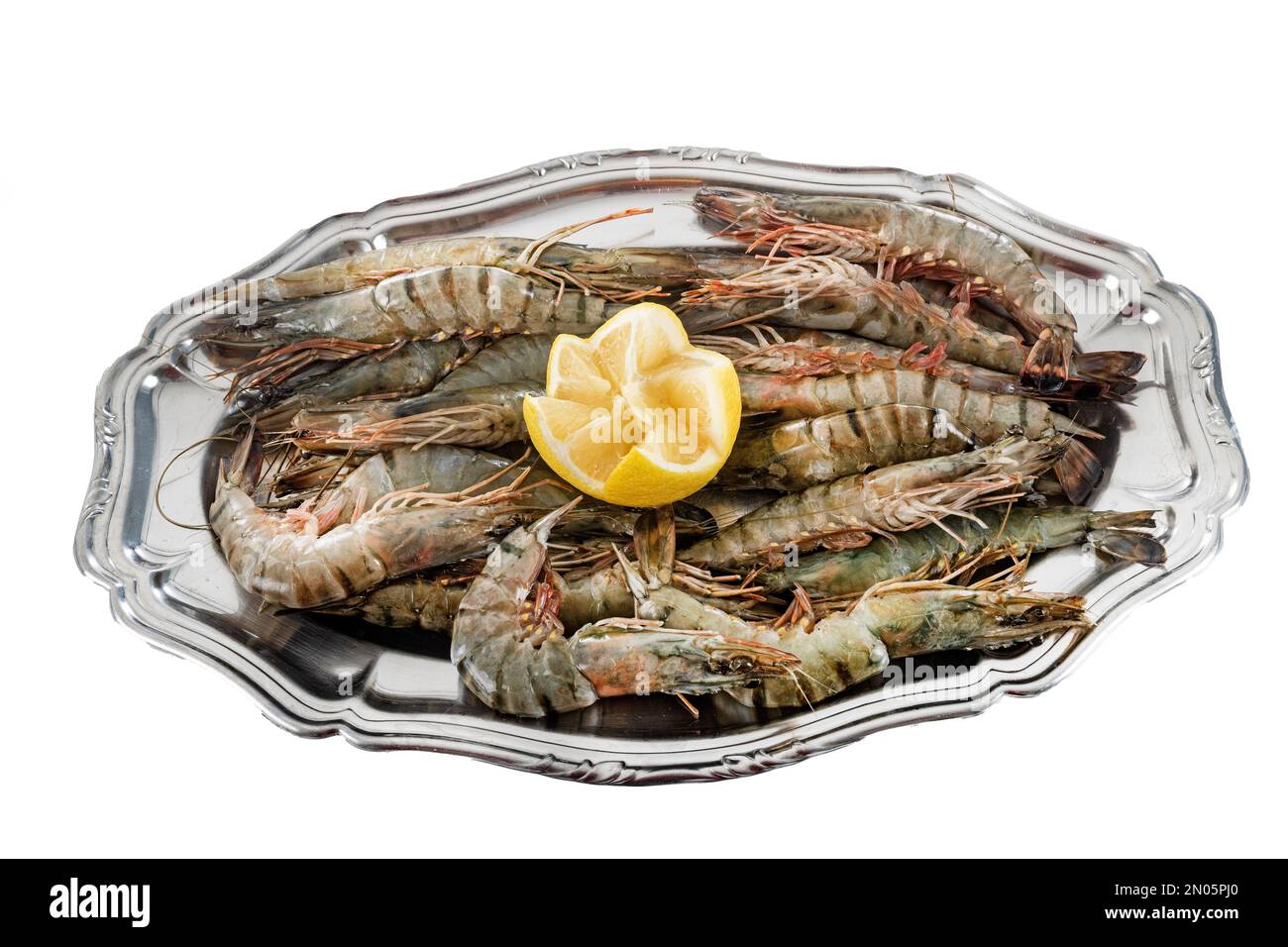 king prawn in front of white background Stock Photo - Alamy
