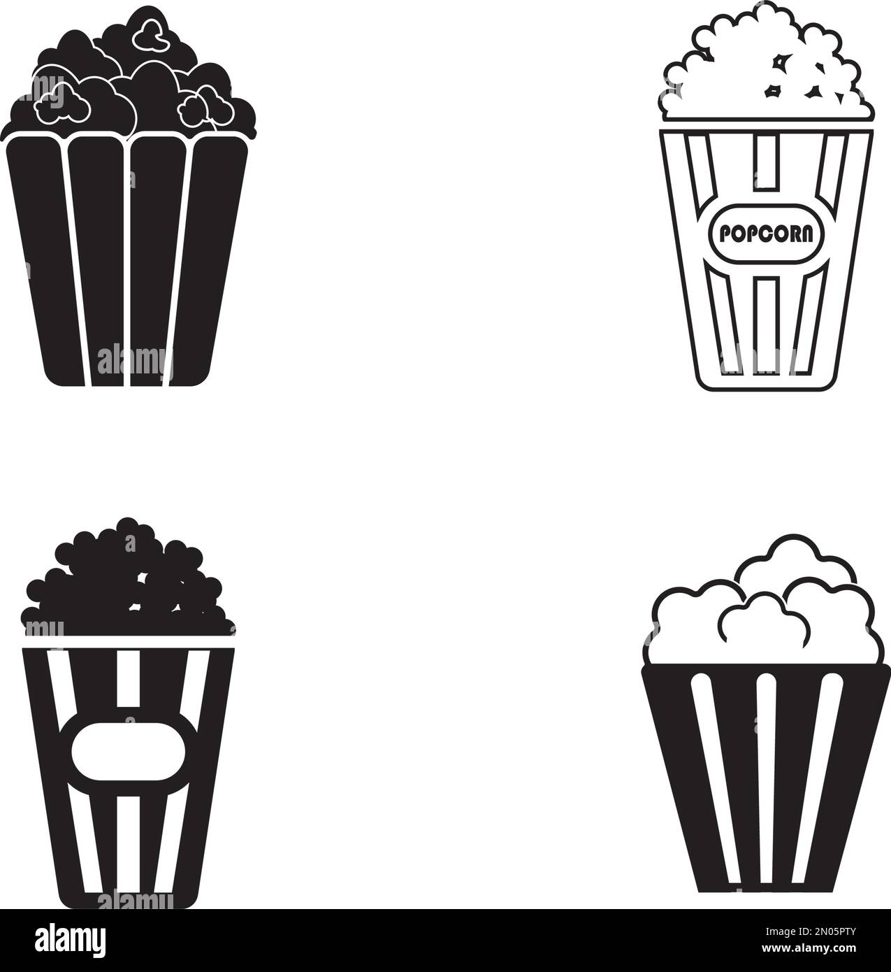 Popcorn icon vector isolated,logo design illustration Stock Vector ...