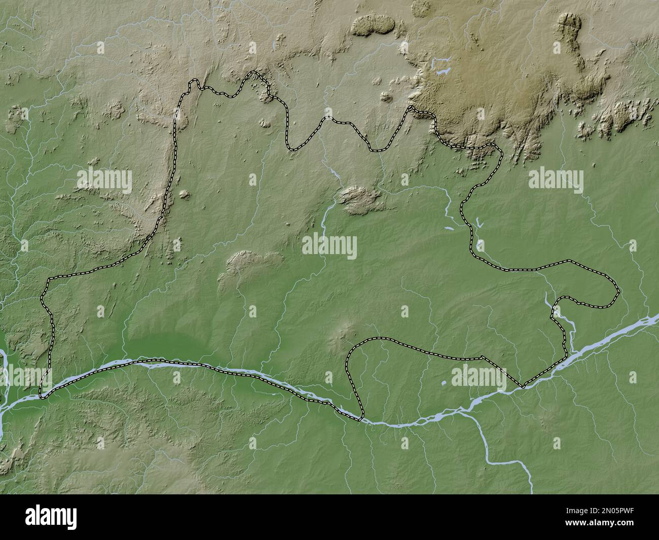 Nassarawa, state of Nigeria. Elevation map colored in wiki style with ...