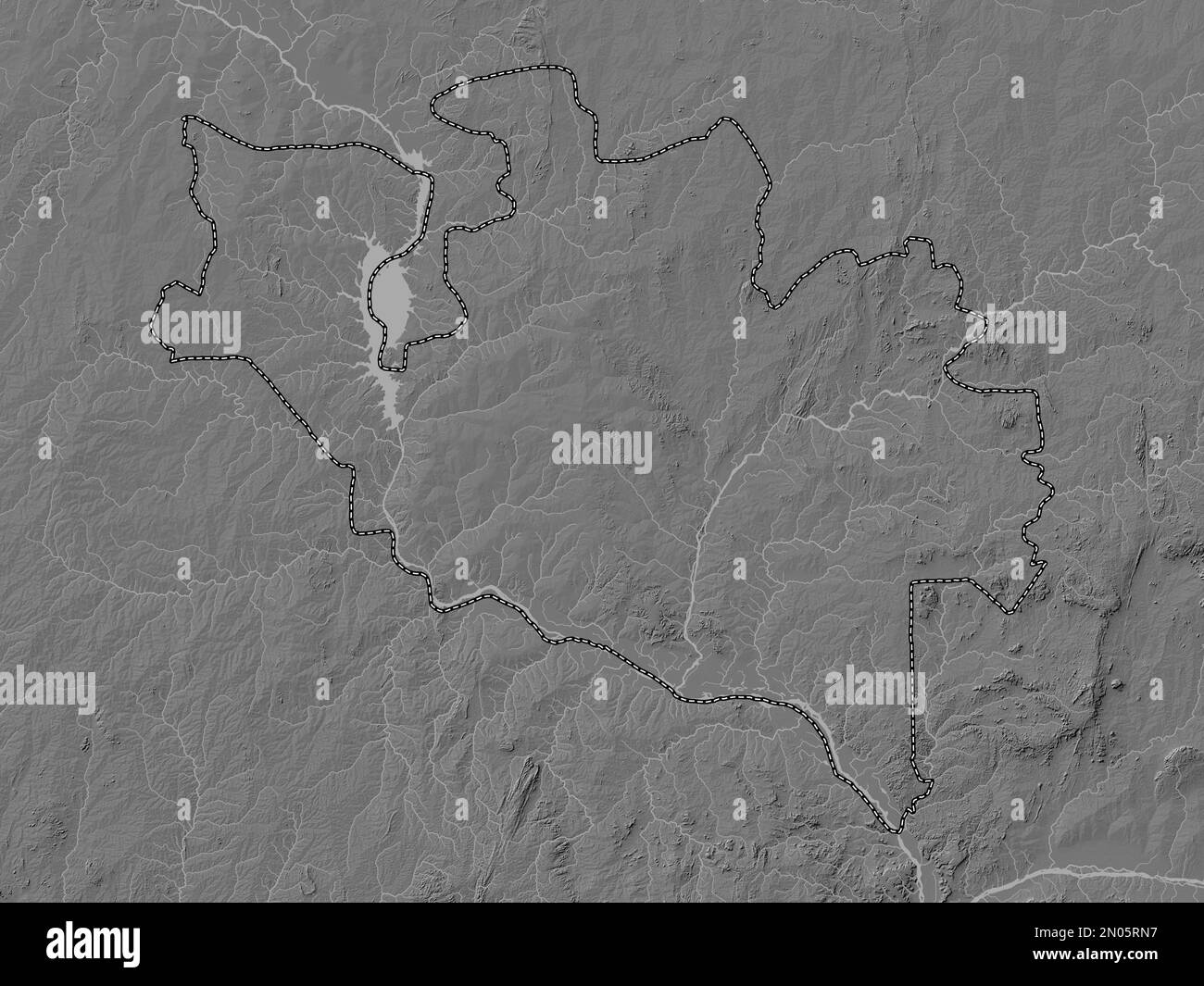 Niger, state of Nigeria. Bilevel elevation map with lakes and rivers ...