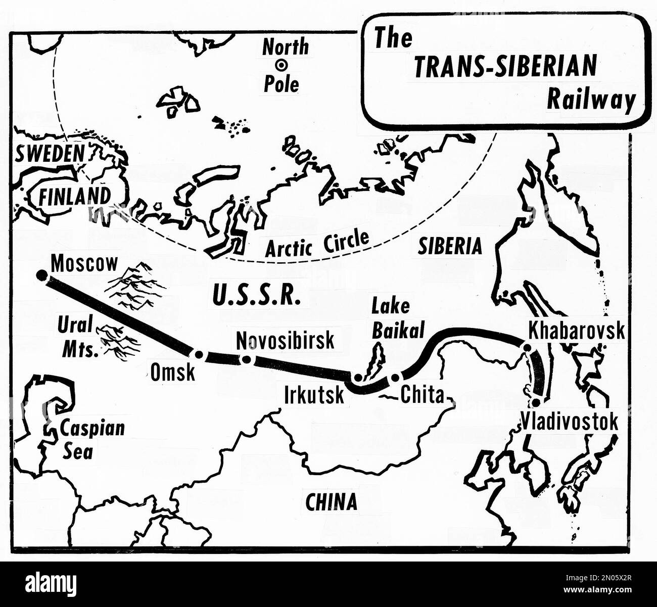 A map traces the course of the 5,778 mile long Trans-Siberian Railway ...