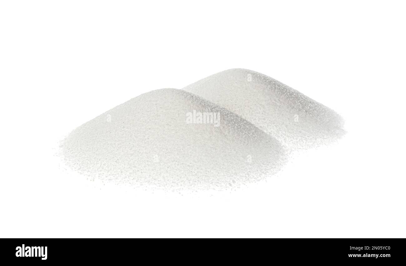 Piles of natural salt isolated on white Stock Photo - Alamy