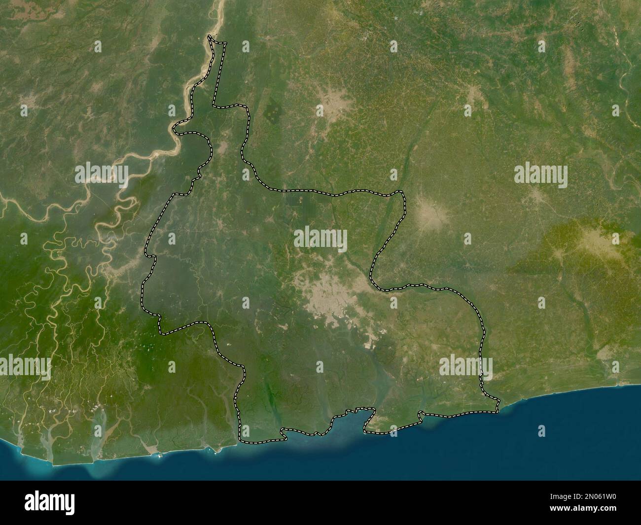 Rivers, state of Nigeria. Low resolution satellite map Stock Photo - Alamy