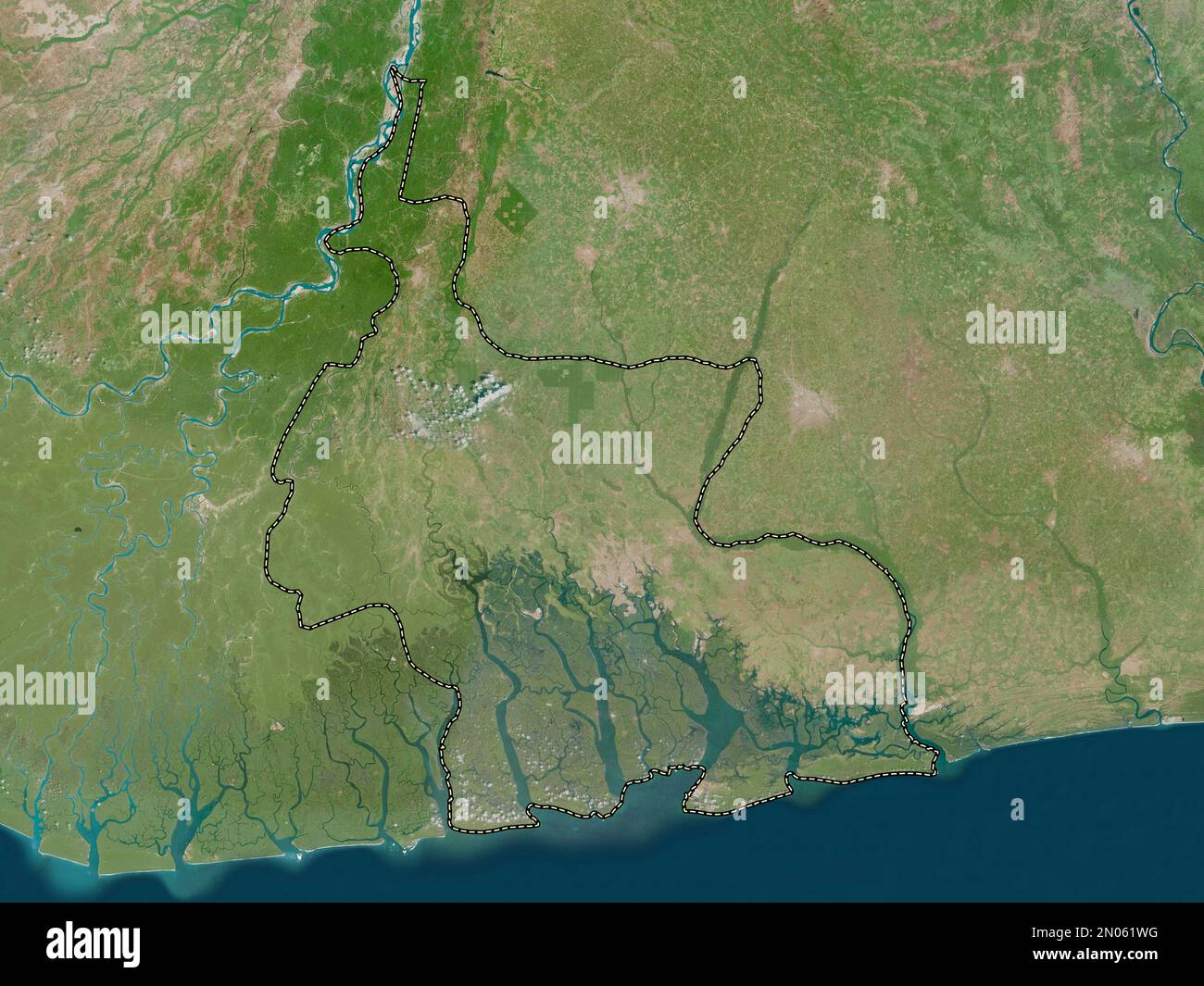 Rivers, state of Nigeria. High resolution satellite map Stock Photo - Alamy