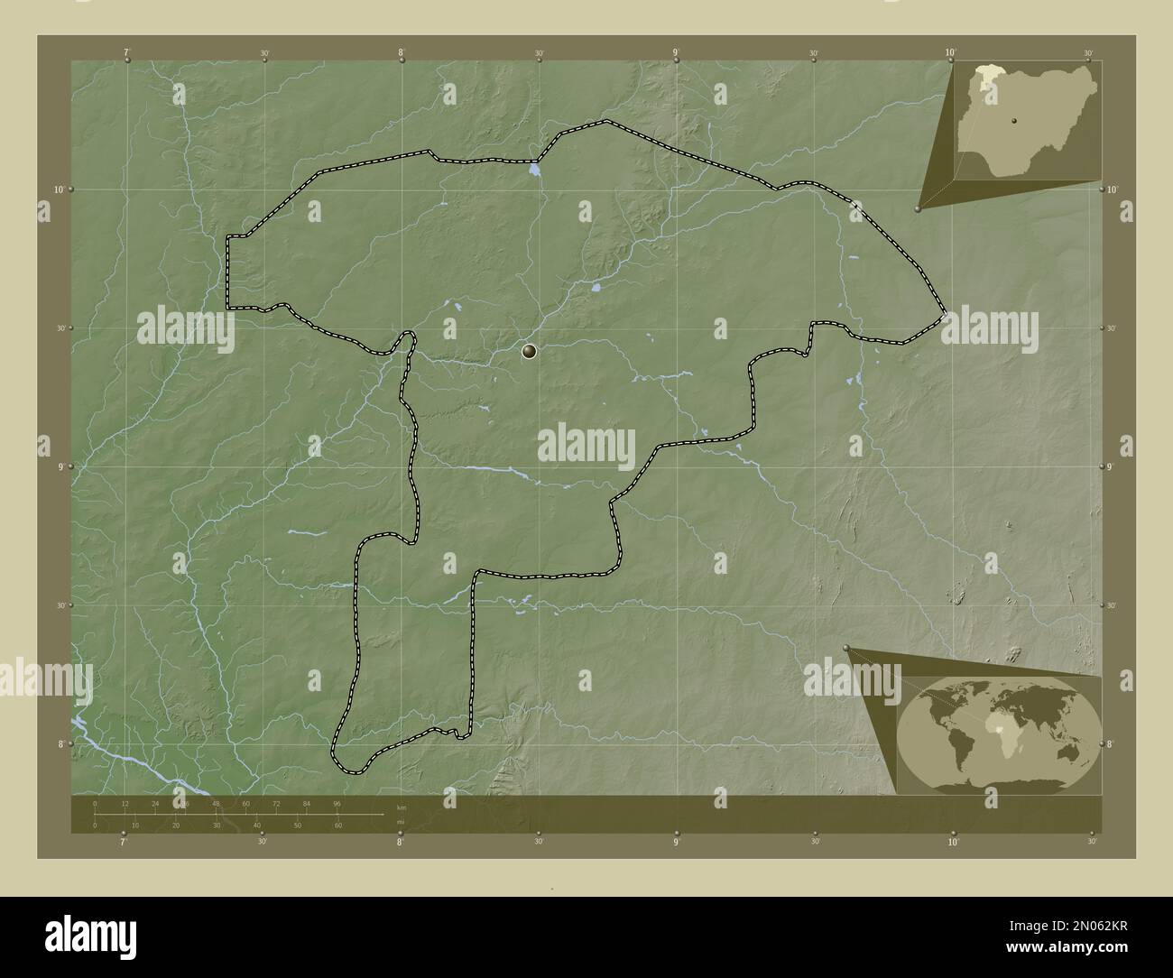 Sokoto, state of Nigeria. Elevation map colored in wiki style with ...