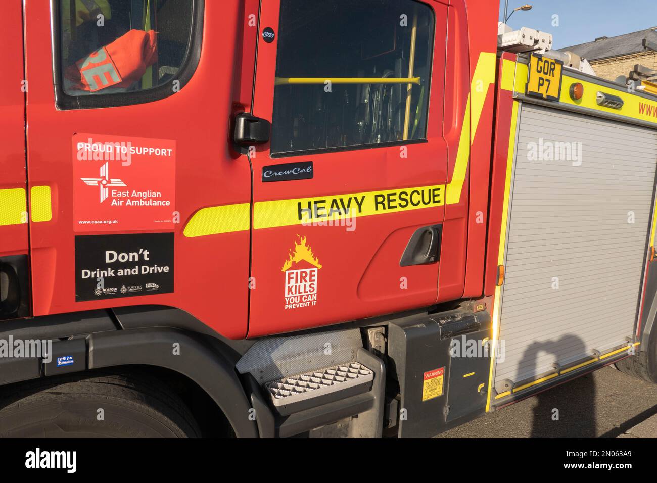 A view of a side of a fire engine in Norfolk Stock Photo - Alamy