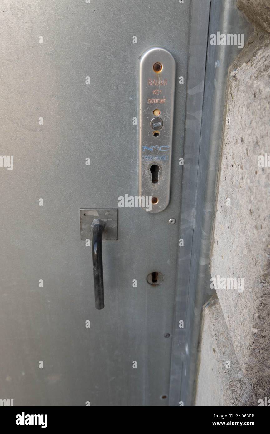UK disabled toilet door with radar lock Stock Photo - Alamy
