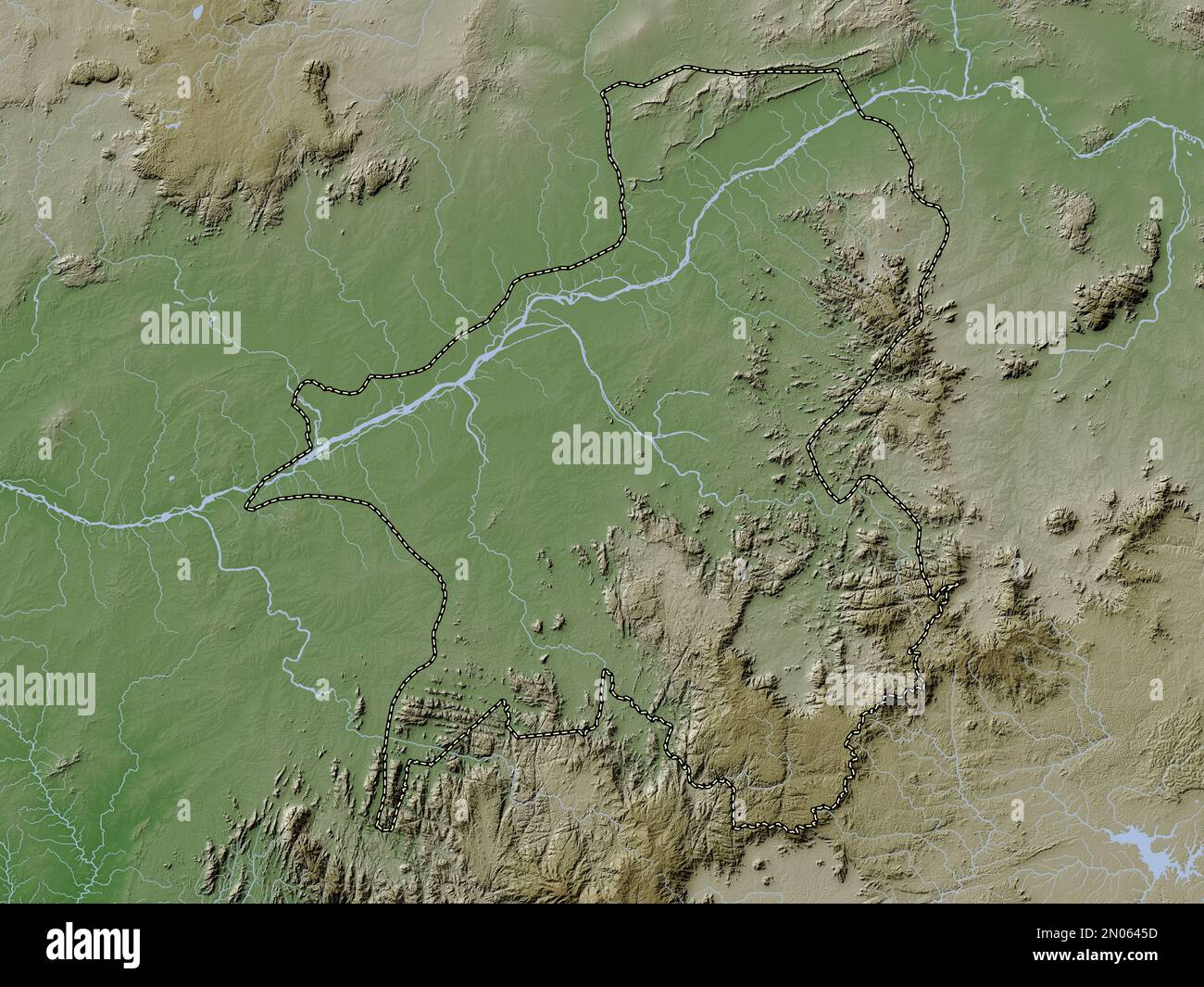 Taraba, state of Nigeria. Elevation map colored in wiki style with ...