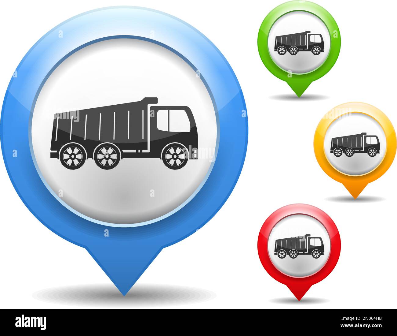 Map marker with icon of a truck, vector eps10 illustration Stock Vector ...