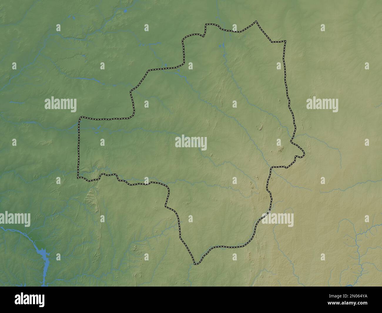 Zamfara, state of Nigeria. Colored elevation map with lakes and rivers ...