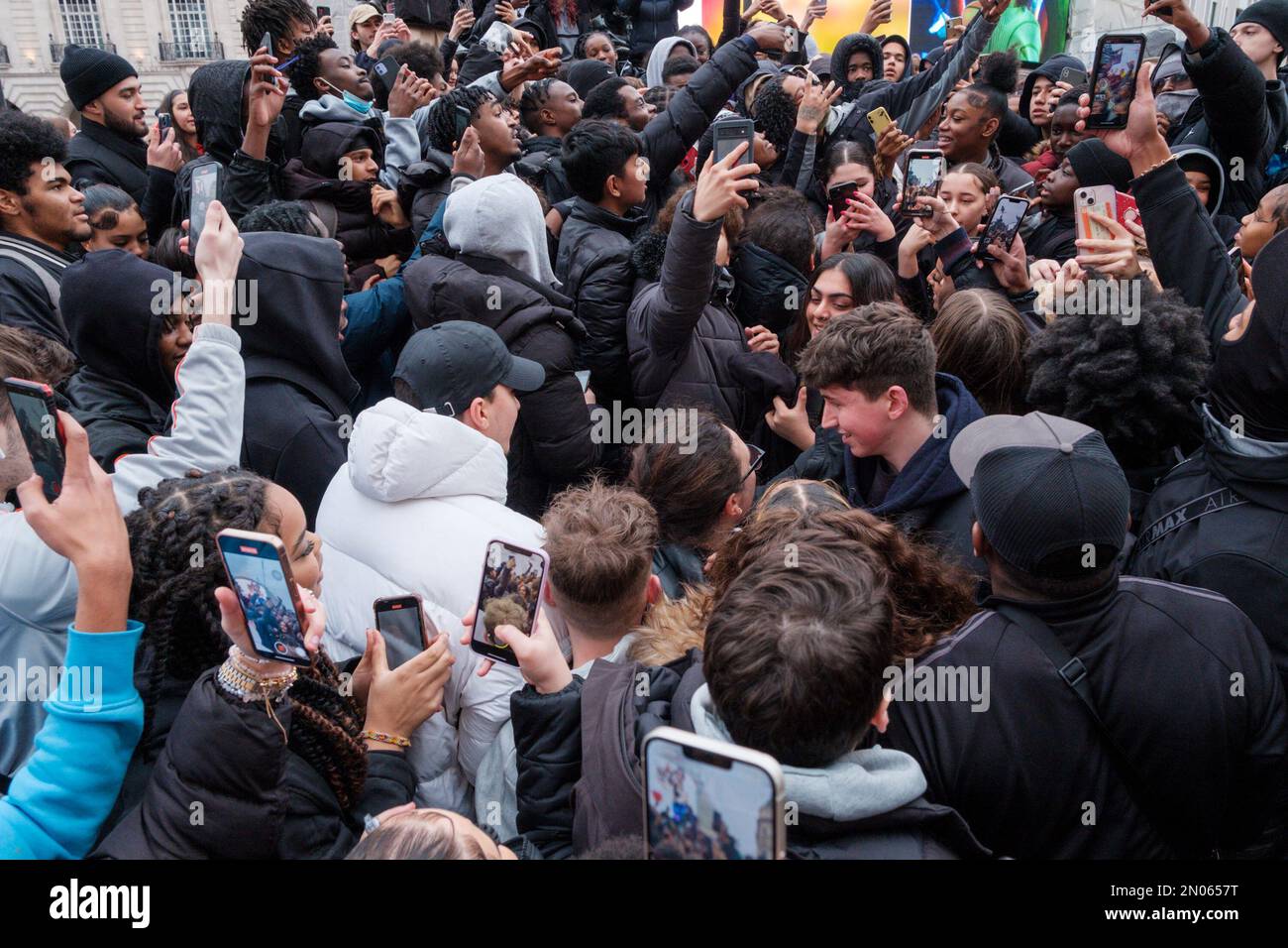 UK Rapper, Digga D film music video in Piccadilly Square. Ehimetalor ...