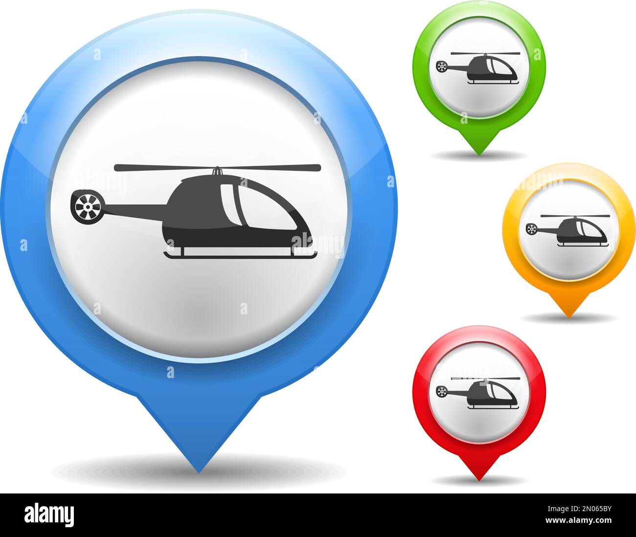 Map marker with icon of a helicopter, vector eps10 illustration Stock ...